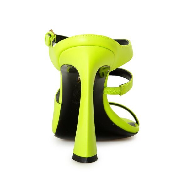 Versace | Shoes | Versace Womens Acid Lime Medusa 0 Leather Sandals ...